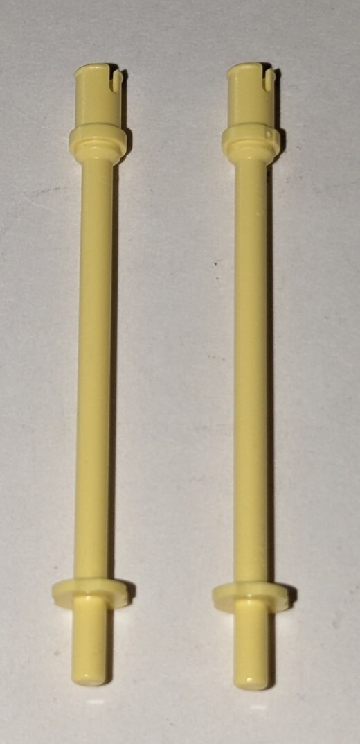 LEGO Lot Of 2 Bright Light Yellow Bar 8L with Stop Rings and Pin Flat ...