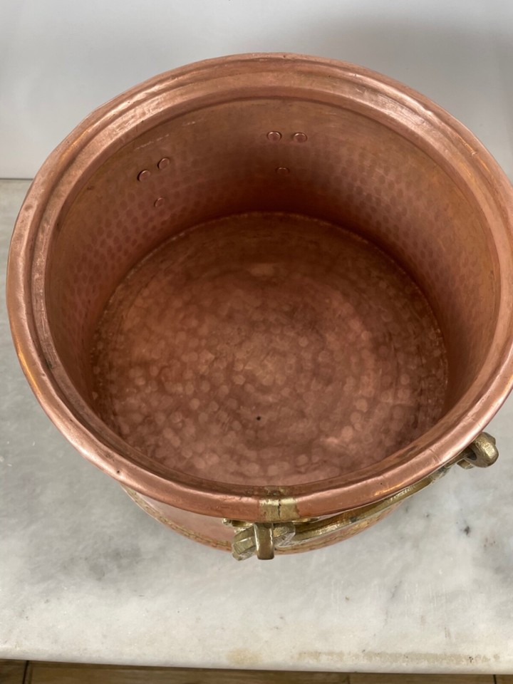 Large Copper Cauldron with brass handles | eBay