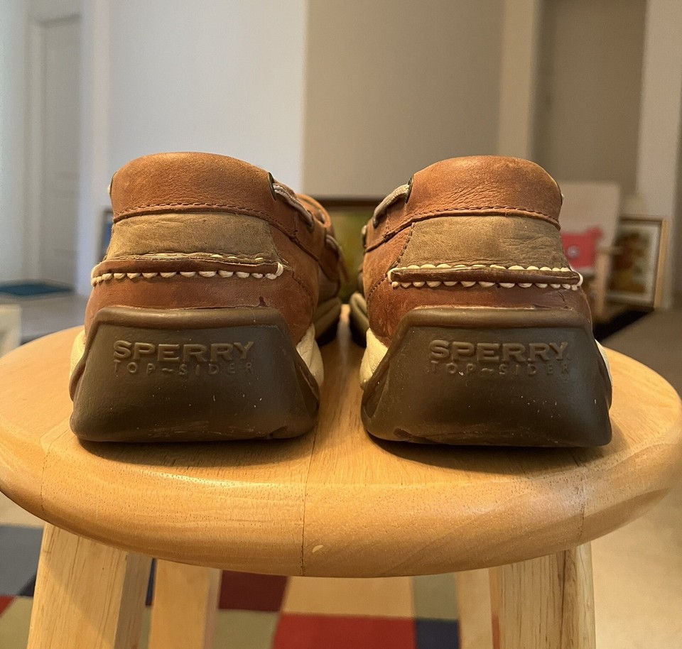 Sperry Topsider Intrepid Dark Brown Tan Men’s US11M Leather Boat ...