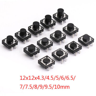 12x12mm Tactile Push Button Switch Momentary Tact Switch 4 Pin DIP Micro Switch | eBay