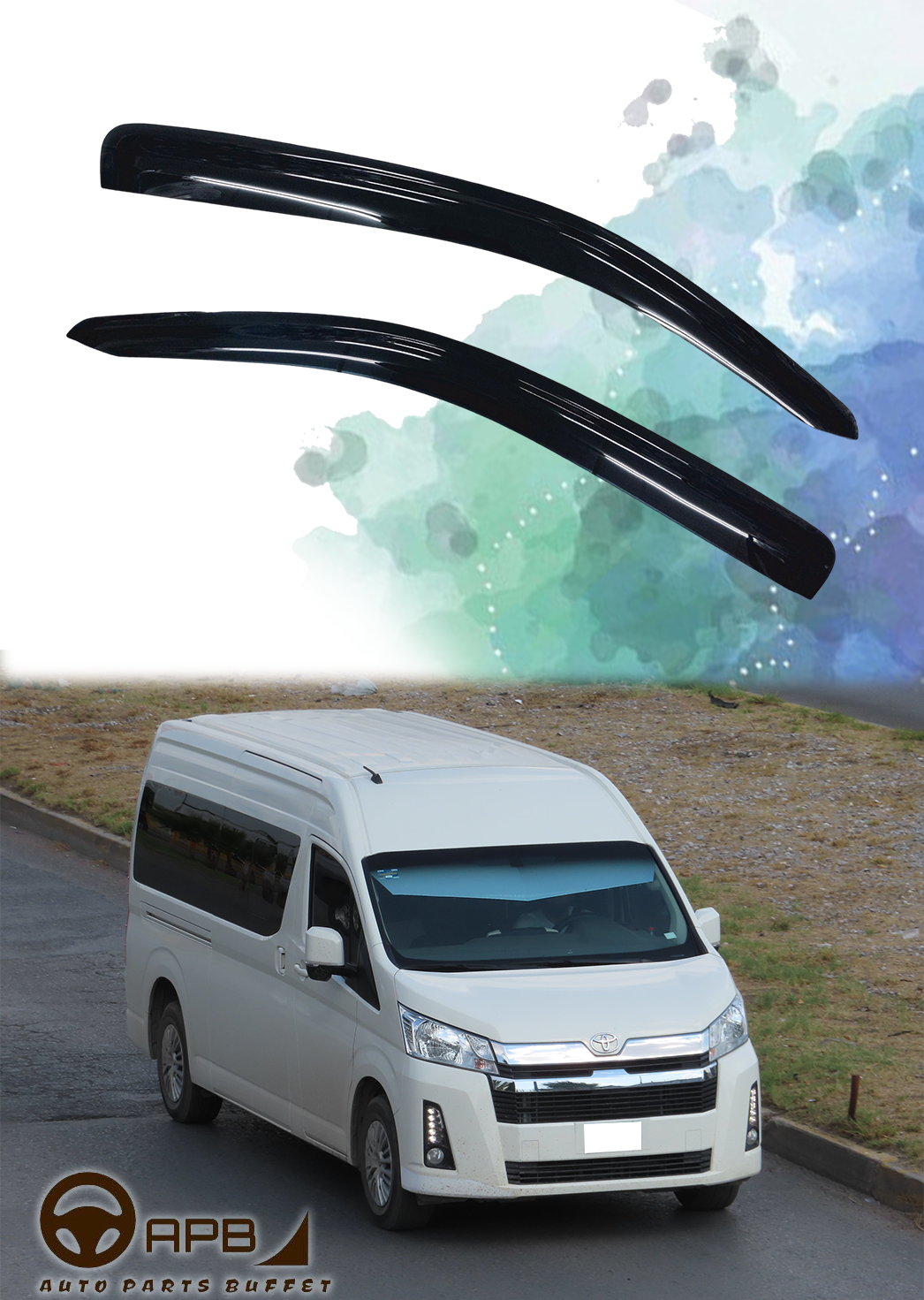 For Toyota Hiace Granvia 2019-ON Window Visors Guard Vent Deflector | eBay