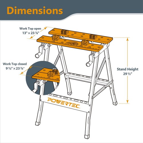 Portable Small Workbench with Vise, Imprinted Ruler and Protractor ...