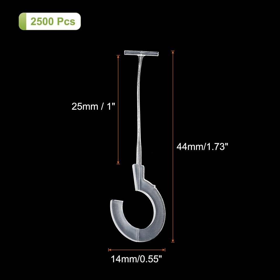 2500pcs J Hook Fasteners 25mm Transparent Standard Tagging Gun Refill ...