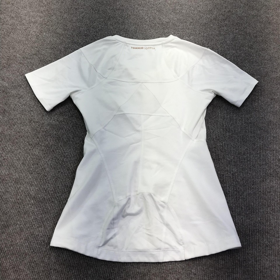 Tommie Copper Shirt Womens Large White Zip Front Compression Back ...