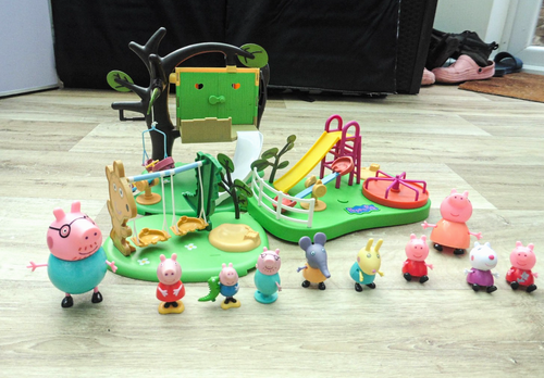 3 x Peppa Pig Playground Play Sets, 1 With Sounds + 10 Figures ...