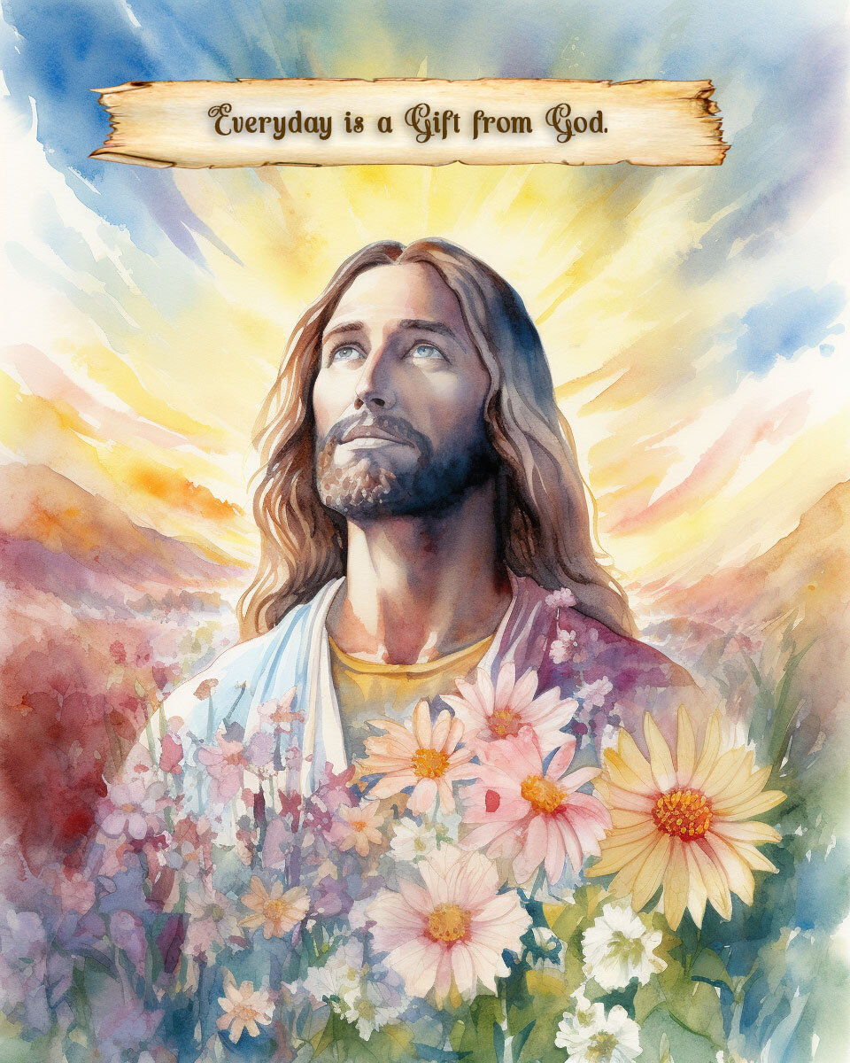 Jesus flowers | follower of Jesus | Catholic Art | Jesus Watercolor 8 x ...