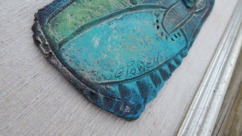 SIGNED EVERARD POWELL JAMAICAN ABSTRACT CERAMIC FRAMED ART ...