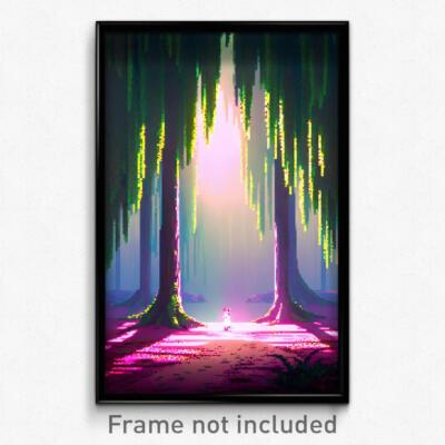 Pixel Art Poster - Simplistic Glade (8 Bit Psychedelic Trippy Video ...