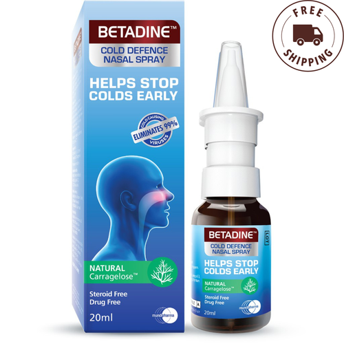2 X BETADINE Adult Cold Defence Nasal Spray 20ml Helps Stop Colds Early ...