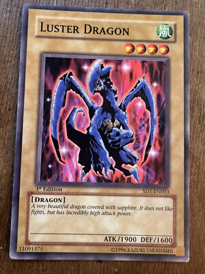 Luster Dragon SD1-EN003 1st Edition Lightly Played Yugioh! Card Dragon ...