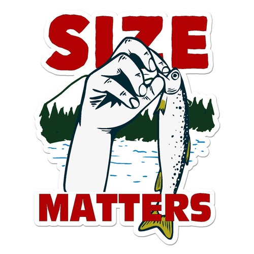 Size Matters Fishing Vinyl Decal Sticker - ebn8540 | eBay