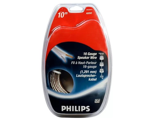 Philips 10M Speaker Cable Copper Wire SWA3538/10 Retail Pack Clear ...