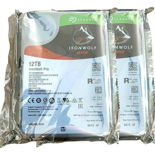 2pcs Seagate IronWolf Pro 12TB 7200RPM SATA 6Gb/s 3.5" NAS HDD ...
