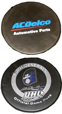 FLINT GENERALS OFFICIAL GAME PUCK UHL LINDSAY MFG. 🇨🇦 AUTO AC DELCO ...