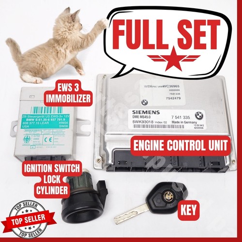 📮 DME ECM ECU EWS MODULE IGNITION SWITCH KEY 2.5L BMW E83 X3 2004-2005 ...