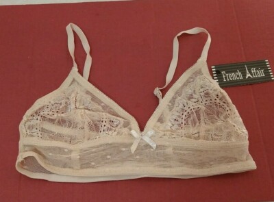 French Affair Bra tan Lace Bralette Size Small New Tag | eBay
