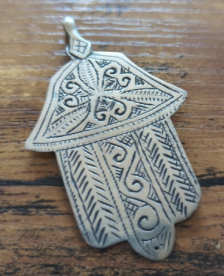 Authentic Antique Hamsa Moroccan Berber Talisman Pendant Hand of Fatima ...