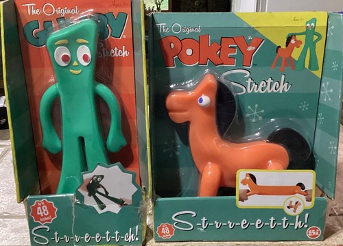 Original Gumby & Pokey Set Stretch Up To 48 Inches Super Impulse Action ...