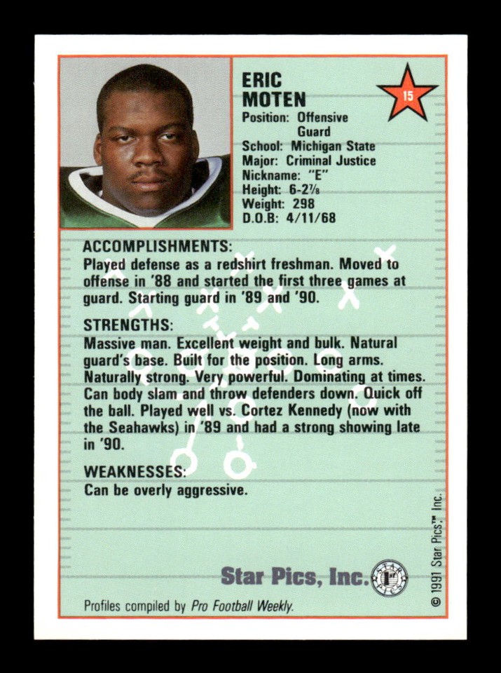 1991 Star Pics Eric Moten #15 | eBay