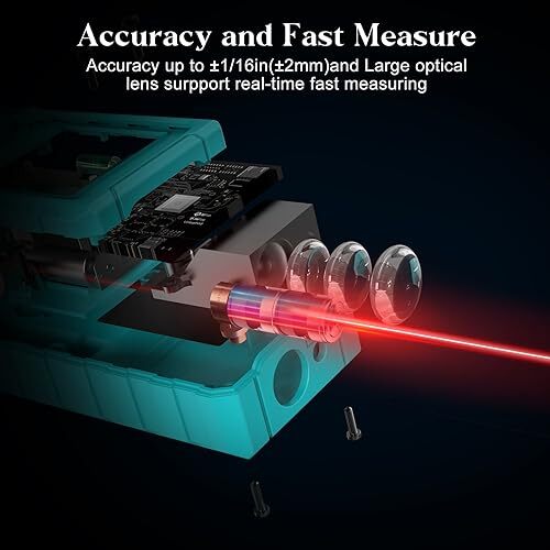 Laser Distance Measure High Accuracy 165ft LD50E Laser Tape Measure 50M ...