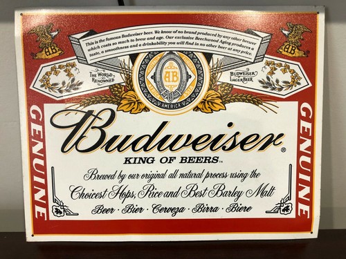 BUDWEISER 16” x 12.5” METAL SIGN, COPYWRITE 2001, KING OF BEERS. | eBay