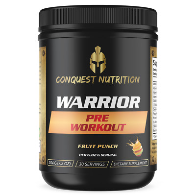 Conquest Nutrition Warrior Pre-Workout Fruit Punch Flavor - 30 Servings ...