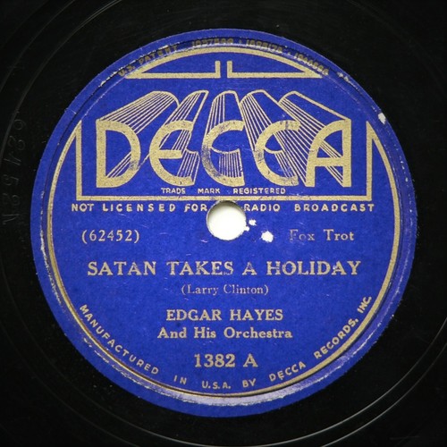 SATAN TAKES A HOLIDAY / HIGH, WIDE AND HANDSOME ~ EDGAR HAYES ~ 1937 10 ...