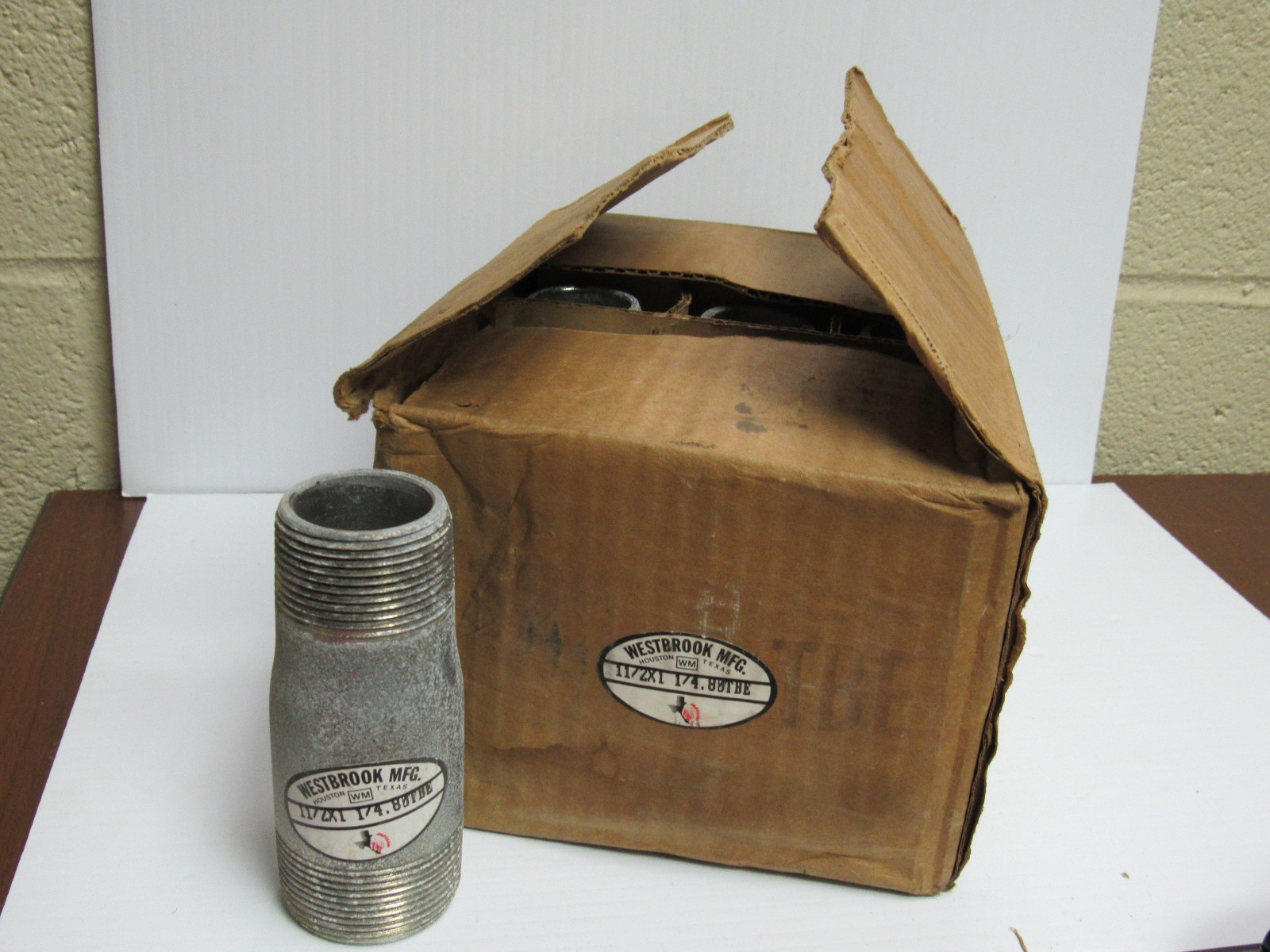 NEW WESTBROOK MFG MALE SWAGE NIPPLE 1-1/2 X 1-1/4 .80TBE 11/2X11/4 ...