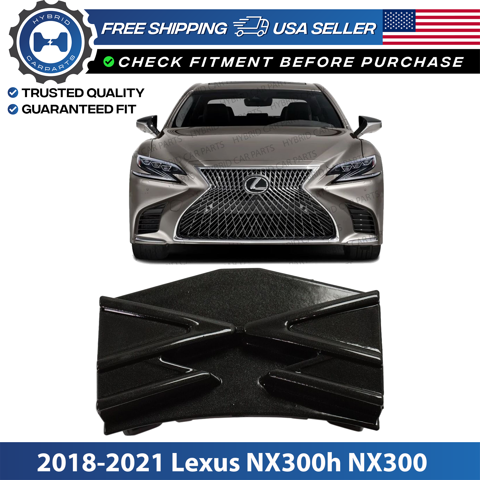 New Front Grille Trim PaintedFor 2018-2021 Lexus NX300h NX300 LX1210119 ...