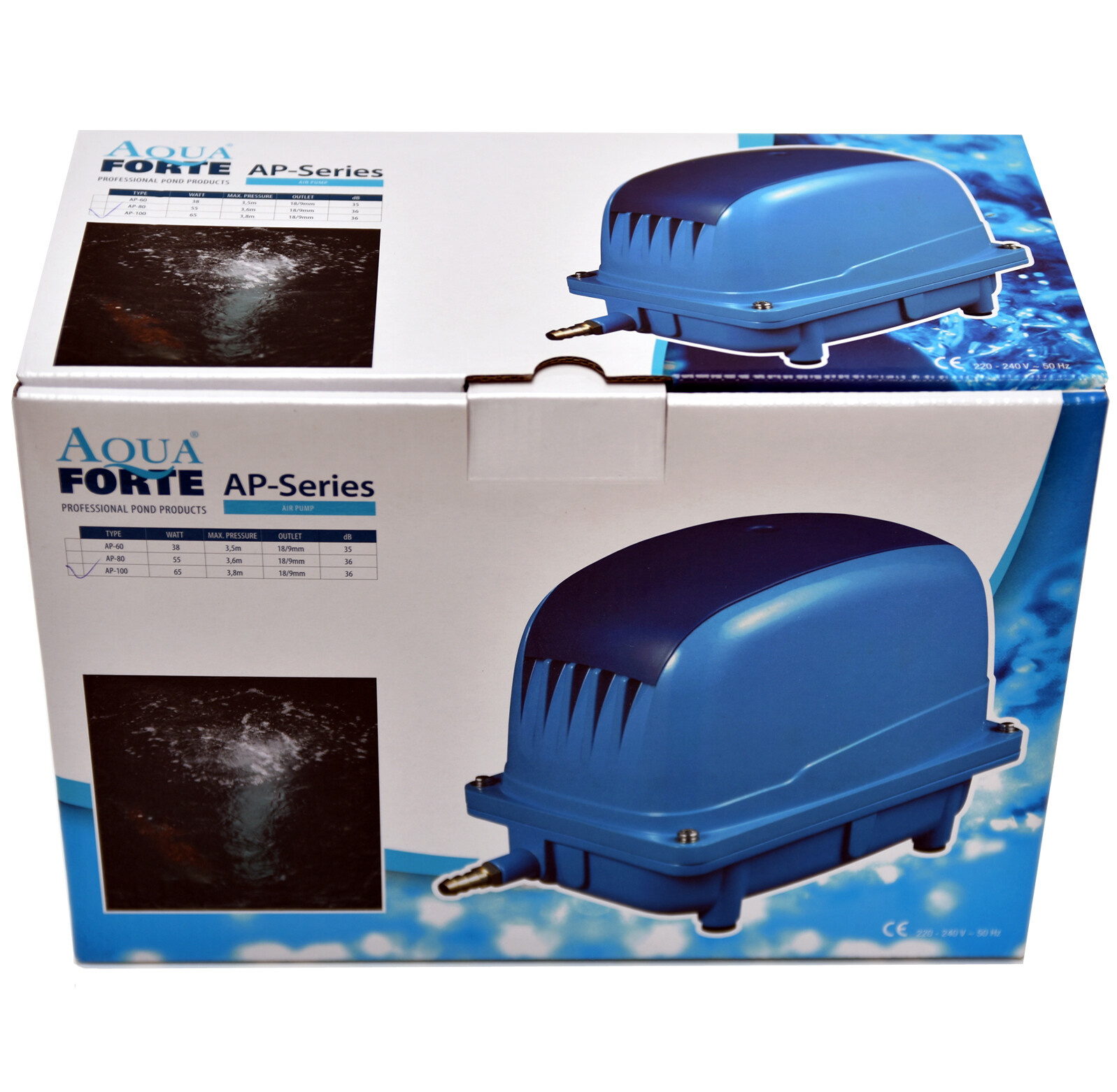 AquaForte Hi-Blow AP 150 Luftpumpe Koi Teich Belüfter Luft Pumpe ...