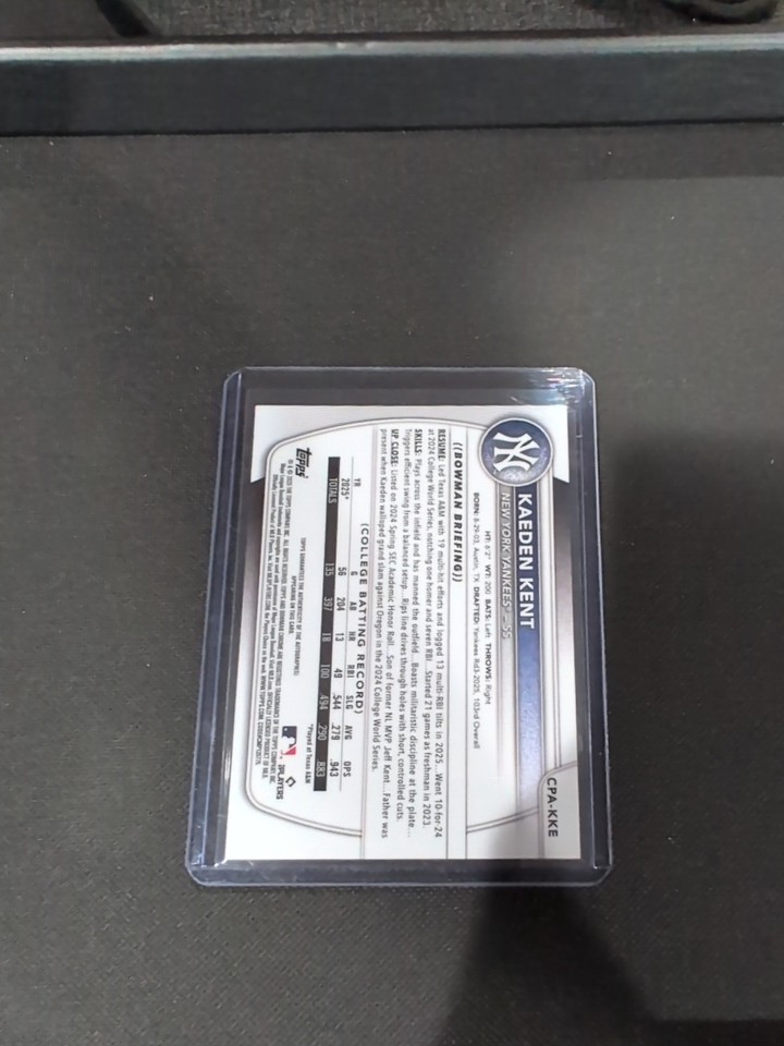 Kaeden Kent 2025 Bowman Draft Chrome Green Lava Auto 1st Bowman #/99 ...