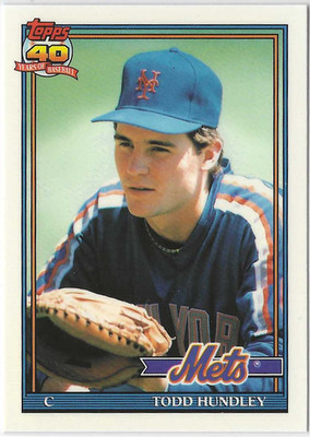 Todd Hundley 1991 Topps Tiffany New York Mets Baseball Card #457 Rare ...