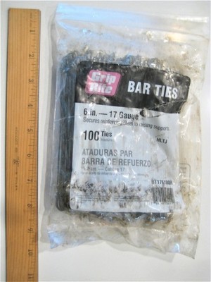 Grip-Rite 17 Ga 6" Rebar Bar Ties (100-Pack) BT176100R, NEW, FREE ...