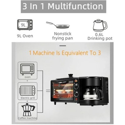 3-in-1 Toaster Oven & Coffee Maker – 12L Breakfast Station" | eBay UK