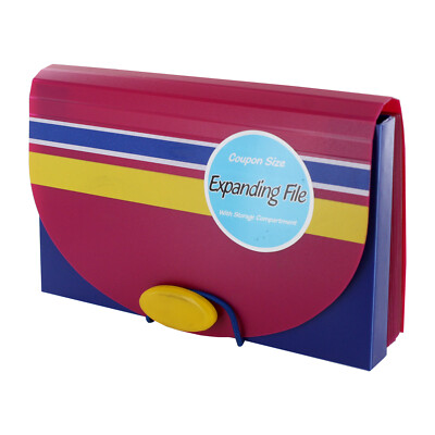 13-Pocket Expandable Coupon File Folder Organizer, Magenta Striped | eBay