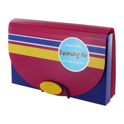 13-Pocket Expandable Coupon File Folder Organizer, Magenta Striped | eBay
