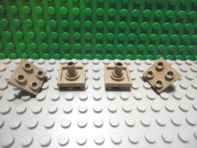Lego 4 Dark Tan 2x2 plate with 1 pin and studs on the bottom NEW | eBay