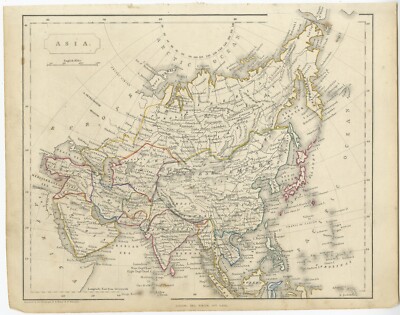 Antique Map of Asia by Becker (c.1860) | eBay