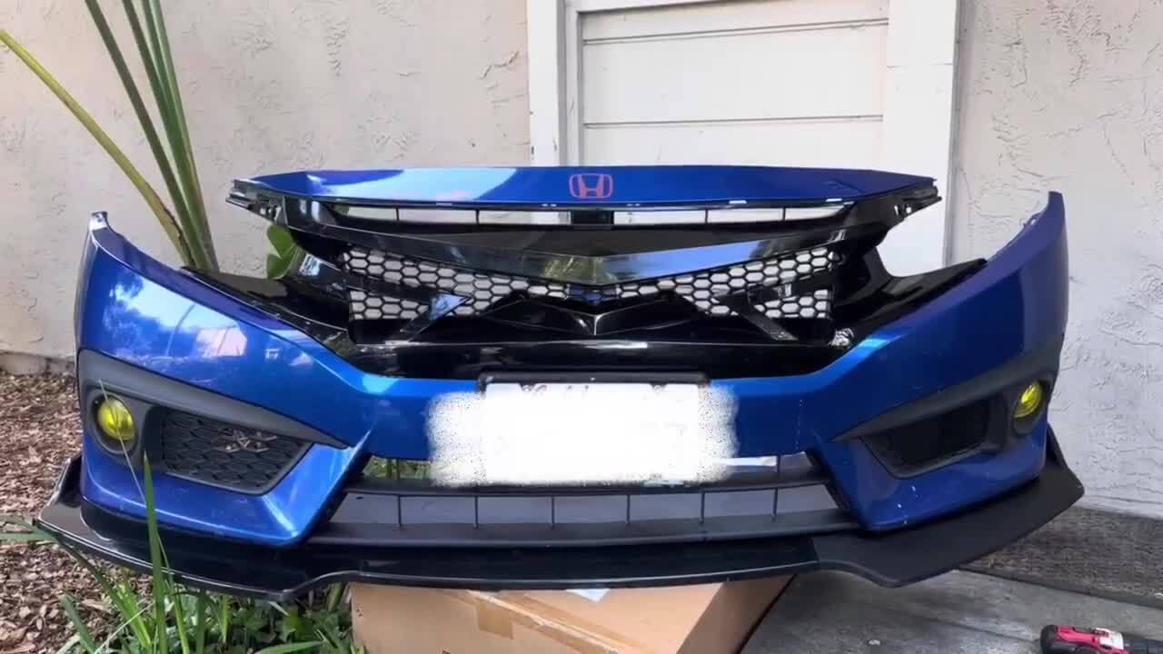 For Honda Civic SI Coupe Side Skirt Front & Rear Bumper Lip Splitter ...