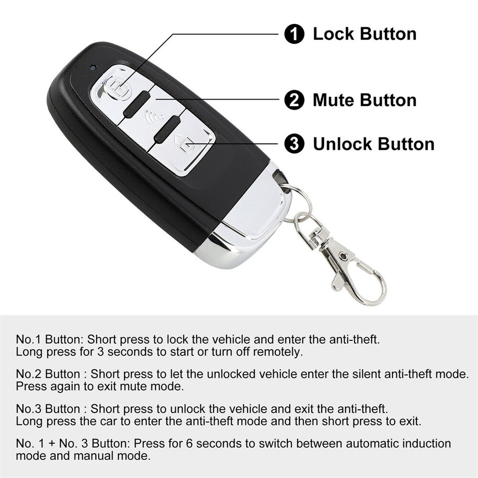 Car Engine Start Keyless Entry Alarm System Push Button Remote Starter ...