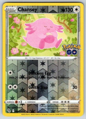2022 POKEMON GO CHANSEY HOLO BASIC HOLO #051/078 HP 130 | eBay