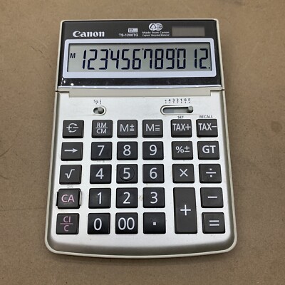 Canon 12 Digit Tax Calculator Solar Powered TS-1200G *Missing Battery ...