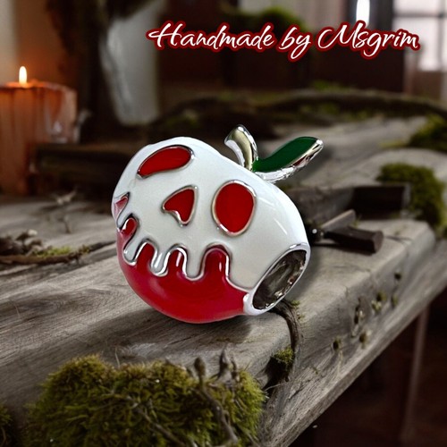 Sterling Silver Poison Apple Charm 925 Halloween Horror Snow Evil Witch ...