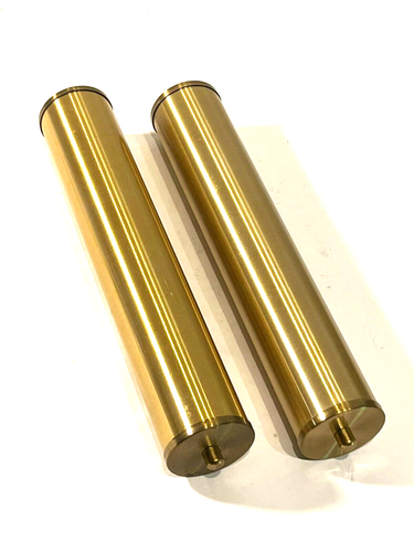 2 Vintage Brass Grandfather Vienna Regulator Clock Weight Shells 8.75 ...