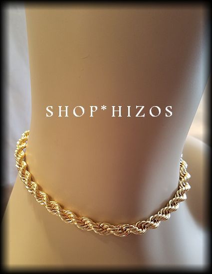 GOLD 5MM 8MM THICK FAT HEAVY TWISTED ROPE CHAIN 16" 18" 21" 25" 30 ...