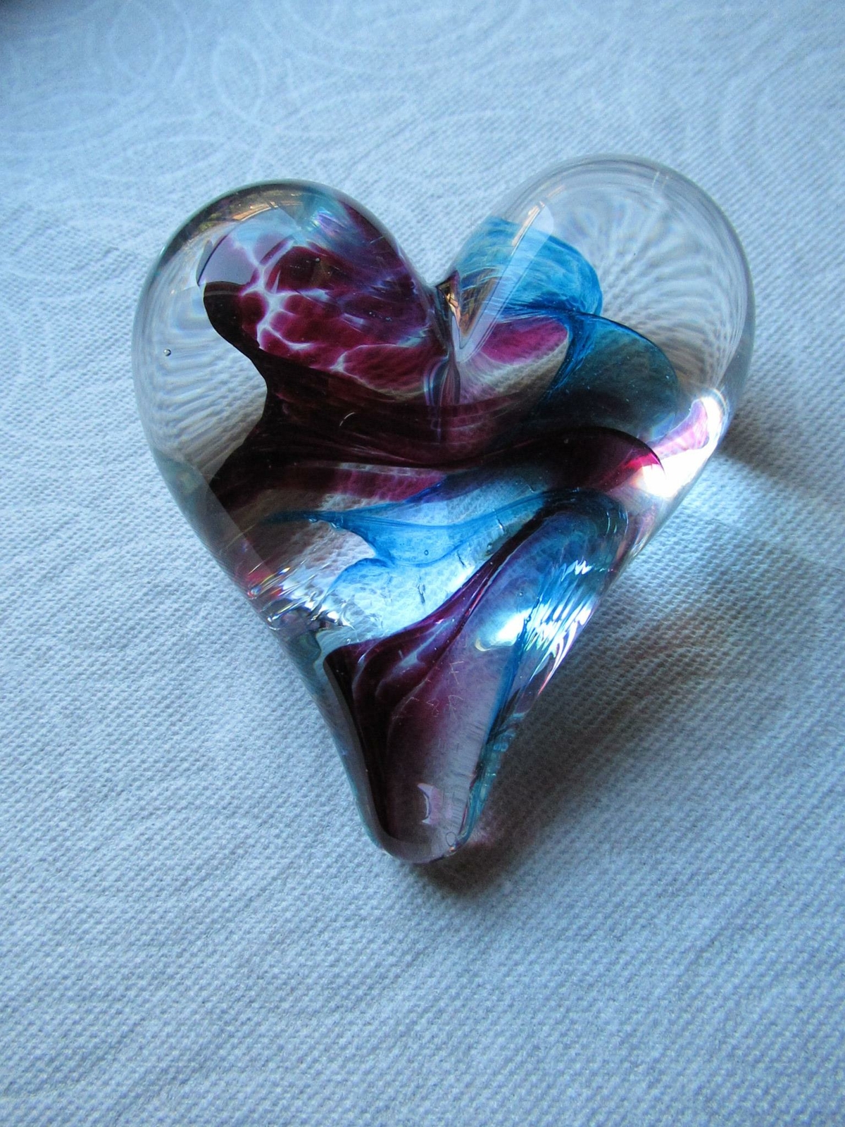 David Hopman Chaos Glassworks Art Glass Turquoise Fuchsia Heart ...