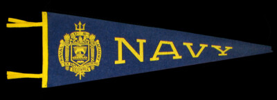 1940s Navy Naval Academy Pennant Trident Logo | eBay