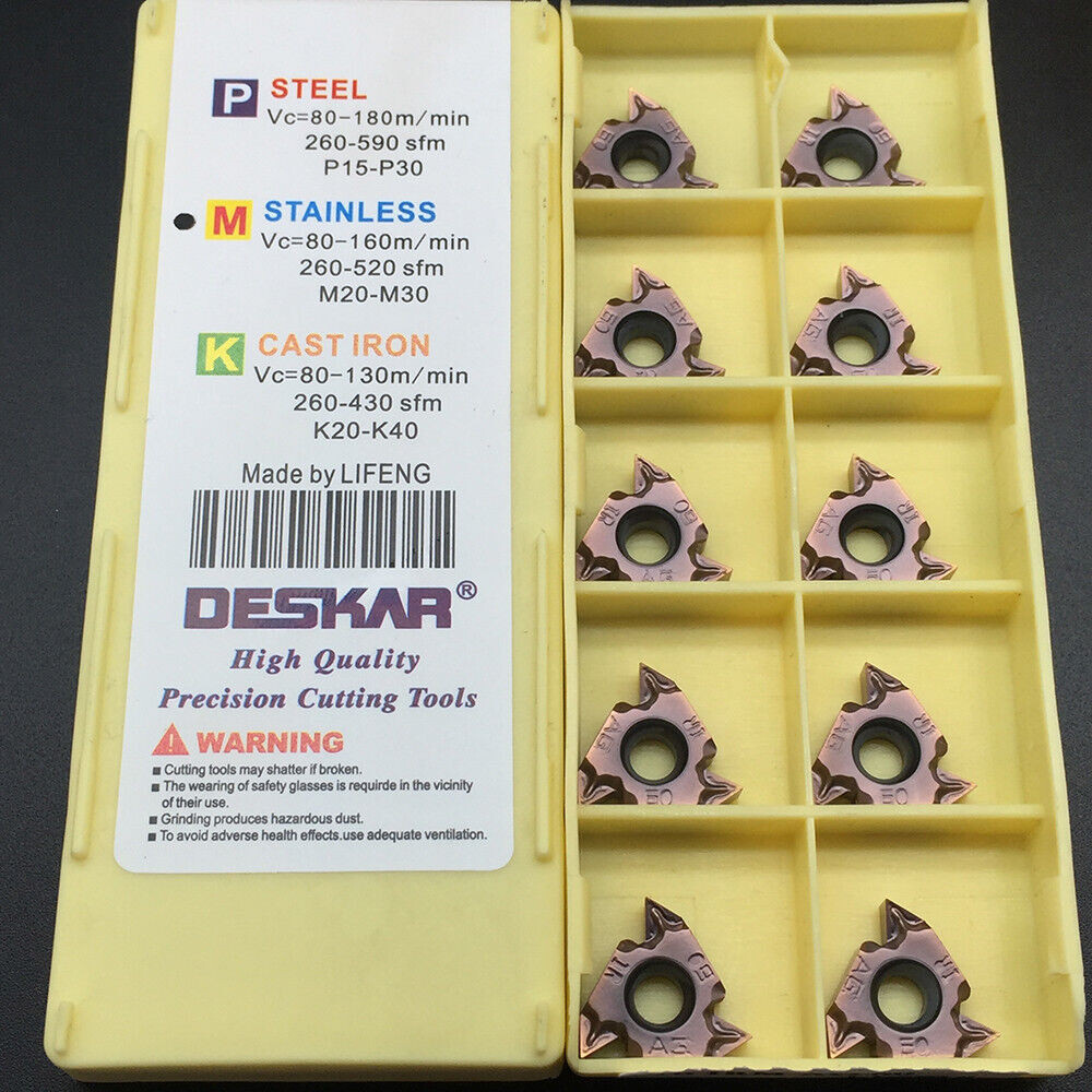 10pcs 16IRM AG60 LF6018 threading inserts carbide blades internal ...