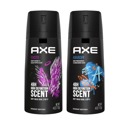 AXE 48-Hour Fresh Deodorant Spray EXITE-ANARCHY Fragrance for Men 4oz ...