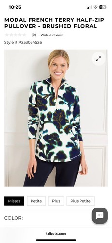 NWT NEW SUMMER TALBOTS SIZE LARGE EMBROIDERED POPLIN TOP VIOLET SUNSET ...